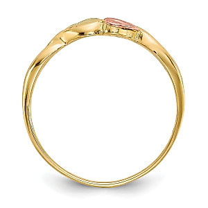 10K Tri Color Black Hills Gold Flower Ring Size 6