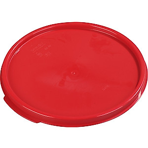 Carlisle FoodService Products Storplus Round Food Storage Container Lid with Stackable Design for Catering, Buffets, Restaurants, Polypropylene (Pp), 6 To 8 Quarts, Red