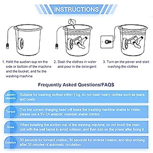 Mini Washing Machine, Portable Foldable Ultrasonic Turbo Washing Machine,Mini Dishwashers with USB, Suitable for Home, Business, Travel, College Room, RV, Apartment（10L）