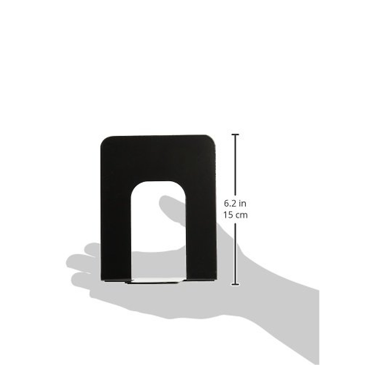School Smart Non Skid Bookends - Standard Size - Set of Two - Black