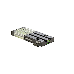 MEPRO FT Bullseye Rear, Fiber Optic and tritium Micro Micro red dot Night Sight Compatible with Glock 17 Glock 43x and More (Except MOS),Green