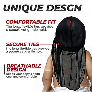 TITAN Satin Baby Du Rag (Black)