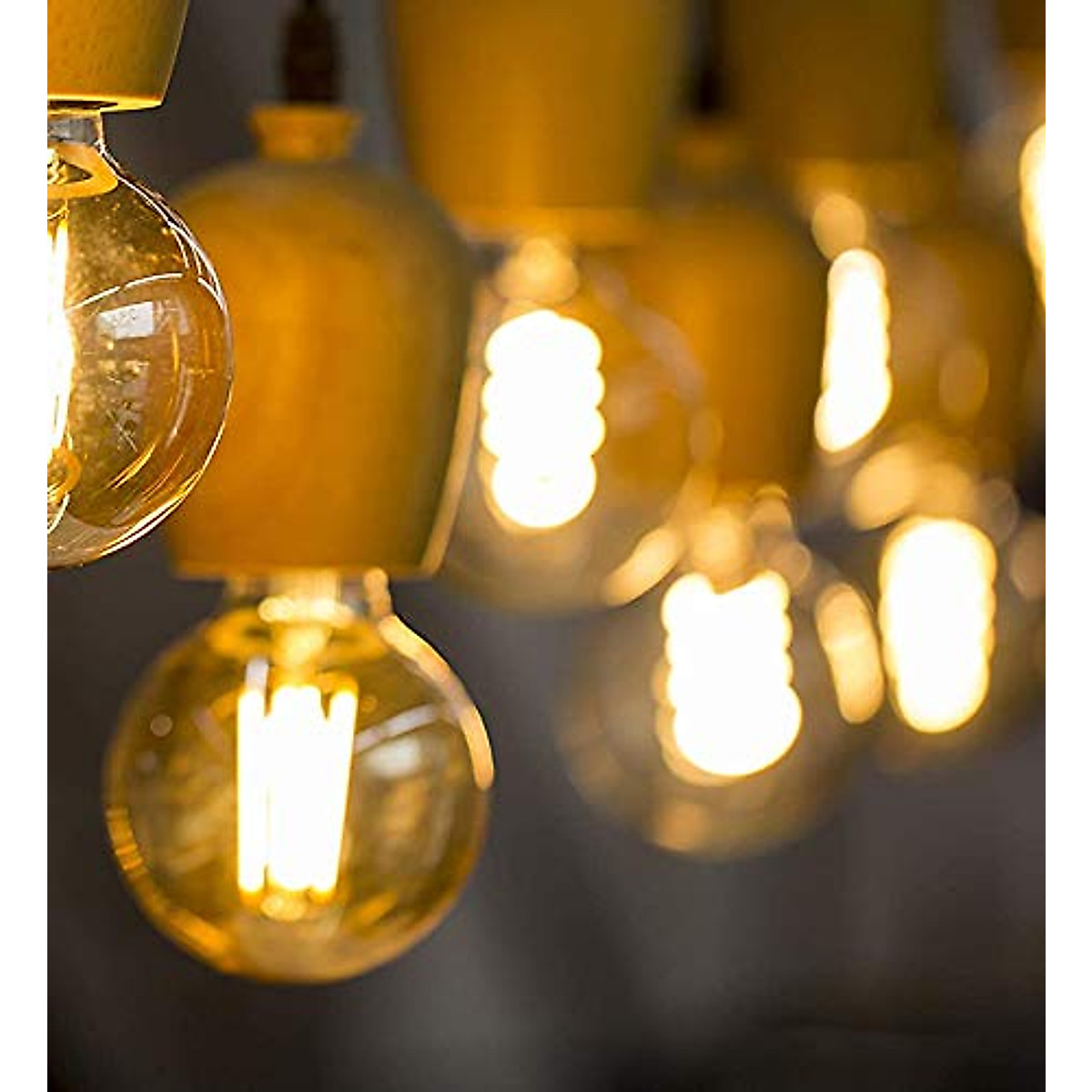 Xtricity Vintage G25 LED Globe Light Bulbs, Dimmable, Amber Glass, 5W (40W Replacement), 2200K Soft White, 350 Lumens, E26 Globe Bulb, 120V (2 Pack)