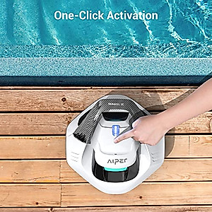 AIPER Cordless Robotic Pool Cleaner, Pool Vacuum with Dual-Drive Motors, Self-Parking Technology, Lightweight, Perfect for Above-Ground/In-Ground Flat Pools up to 40 Feet (Lasts 90 Mins)