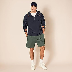 Amazon Essentials Men's Performance Tech Loose-Fit Shorts (Available in Big & Tall), Pack of 2, Black/Olive, Large