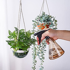 JOFAMY Hanging Planters for Indoor Plants 3 Pack, 4 Inch Ceramic Succulent Pots Small Hanging Planters Wall Decor Flower Pot with Drainage Hole Cotton Rope for Succulents, Cactus, Herbs Home Decor