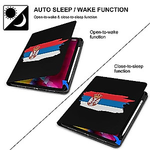 Serbia Flag Protective Case Compatible with IPAD 2020 AIR 4 （10.9in） Stand Case Auto Sleep/Wake Cover