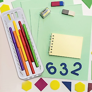 FEOOWV Classroom Pencil or Rubber Organizer Basket Trays, Office Supply Baskets Organization Trays for Home School Classroom Office 12 Pack (White)