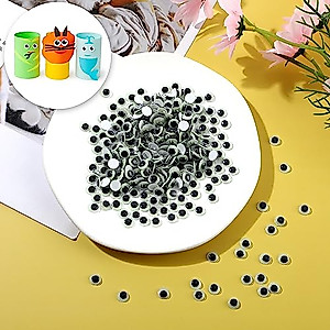 1000 Pcs Craft Eyes Self Adhesive Craft Stickers Wiggle Googly Eyes Comes in Black and White and VariousSizes Googly Eyes for Crafts DIY Crafts Decoration (6/8/10/12mm)