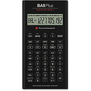 Texas Instruments IIBAPRO/TBL/1L1 BA II Plus Professional Financial Calculator (Renewed)