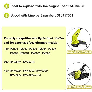Future Way 6-Pack Weed Eater String Replacement for Ryobi 18v, 24v, and 40v Cordless Trimmers