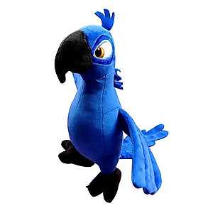 MUAQUATA Blue Parrot with Flower Stuffed Animal Plush Toy (Dark Blue Parrot with Scarf)