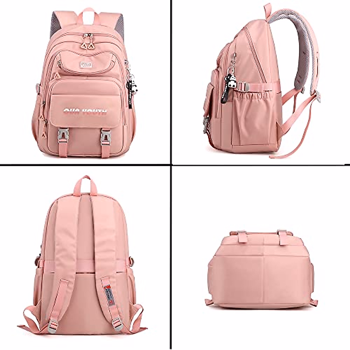 ROER Univeristy Bookbag copmuter Daypack Backpack Outdoor Bag Waterproof Travel Notebook College Backpack for woman (Pink)