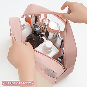 Toiletry Bag for Women Clear Travel Toiletry Bag Travel Makeup Bag Hanging Toiletry Bag for Men Toiletry Bags for Traveling Women Travel Bag for Toiletries Transparent Set(pink)