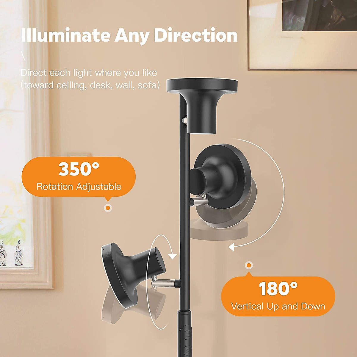 SIBRILLE 20W Modern Floor Lamps for Living Room + 36W LED Tree Floor Lamp with Remote Control