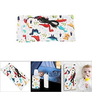 Portable Bottle Keep Warm, USB Travel Milk Heat Keeper Cotton Spandex Blend No Fluorescent Agent Baby Bottle Keep Warmer for Baby Milk (Dinosaur)