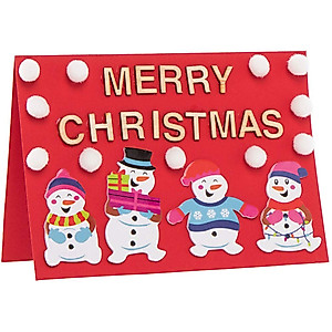 Baker Ross AX481 Snowman Foam Stickers - Pack of 200, Kids Stickers, Ideal for Christmas Crafts and Art Projects, Cards, Party Bags, and Decorations