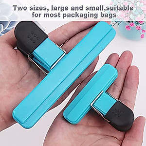 Pack of 15 Chip Clips Large Bag Clips for Chips Plastic Food Clips for Food Packages(5 Large and 10 Small)