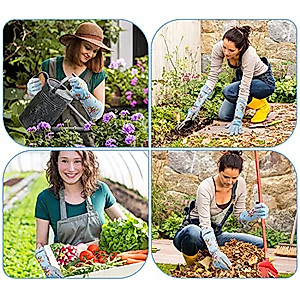 WANCHI Garden Gloves for Women Long Sleeve Gardening Gloves Thorn Proof Rose Pruning Gloves Light Protective Work Gloves for Yard & Outdoor Work Blue Large