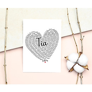 GavinsDesigns Happy Birthday Tia Card - Cute Happy Birthday - Birthday Greeting Card - Sweet Birthday Card For Tia - Anniversary-Thank You Card - Heart Happy Birthday Mom - I Love You Tia Card