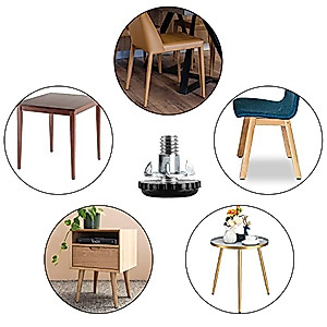 Anwenk Stainless Steel Patio Furniture Leveling Feet 1/4-20 Screw in Threaded Outdoor Furniture Levelers Adjustable Table Chair Levelers Feet Glides for Chairs Tables Cabinet Patio Furniture- 8 Pack