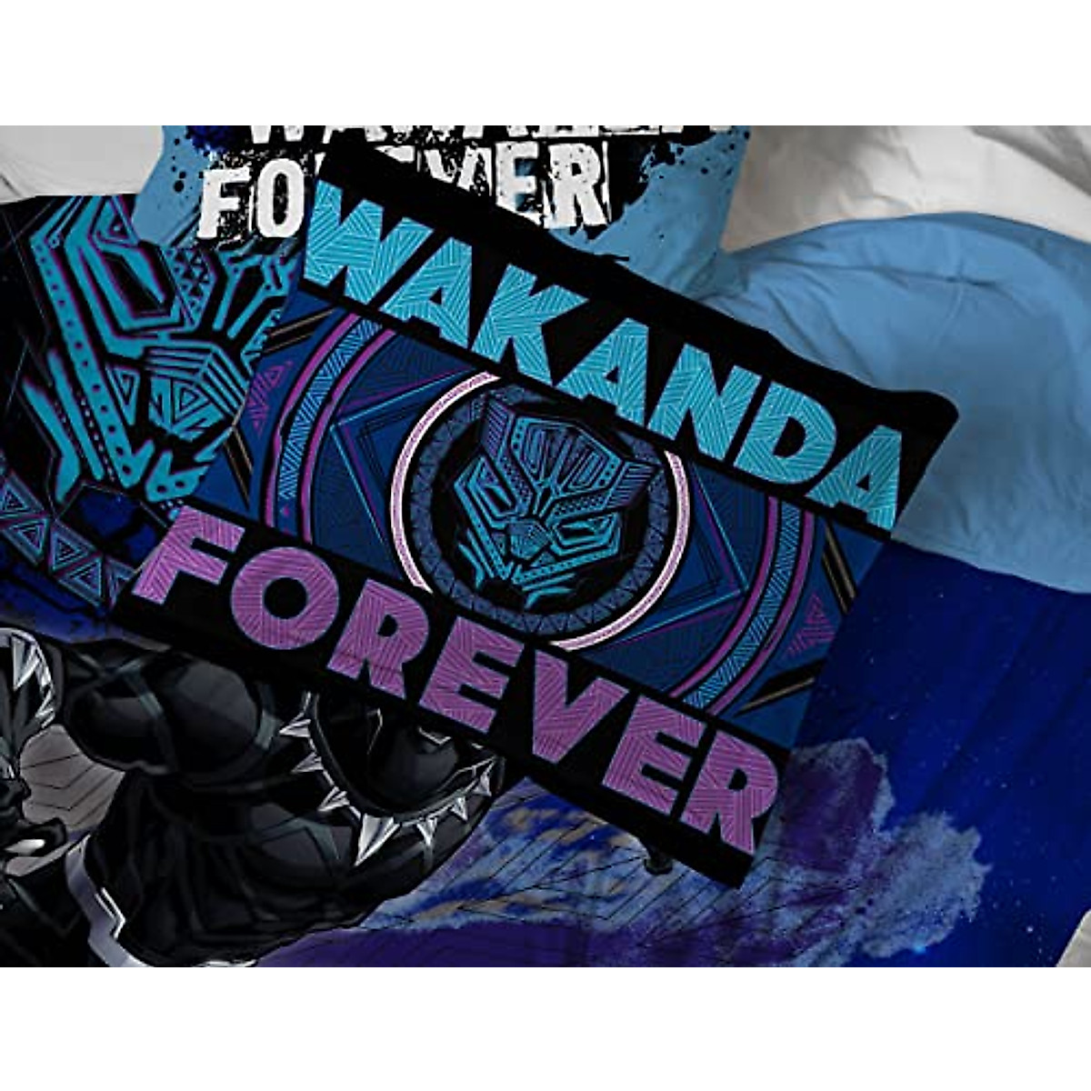 Marvel Black Panther Legend 5 Piece Twin Size Bed Set - Includes Comforter & Sheet Set - Super Soft Kids Bedding Fade Resistant Microfiber (Official Product)