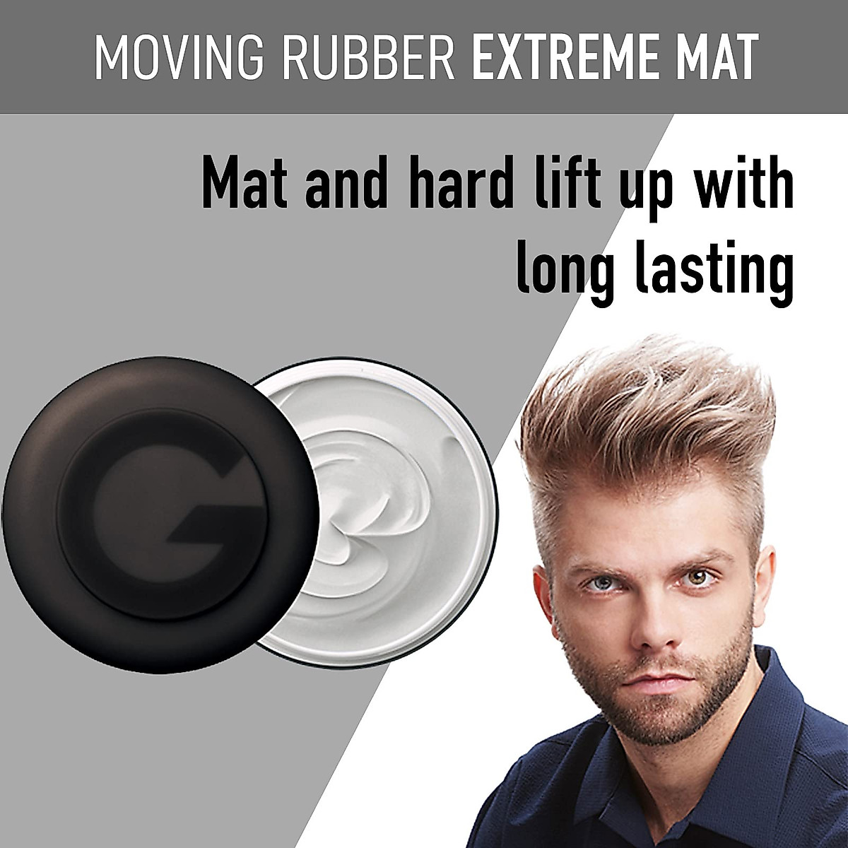 GATSBY Moving Rubber Extreme Mat Hair Styling Wax - Strong Hold, Matte Finish, 80g/2.8oz by mandom