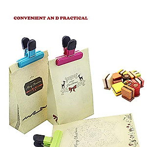 YAIKOAI 8 Pieces Large Chip Bag Clips Heavy Duty Food Sealing Clip Plastic Air Tight Seal Grip Plastic Bag Clamp for Bread Candy Chips Nuts Coffee Bags, Purple