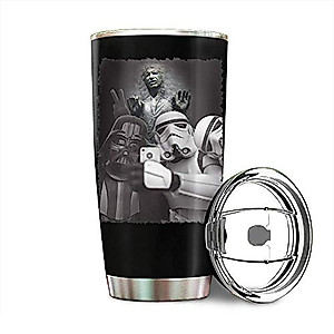 Black Stormtrooper And Darth Vader Selfie Warstars Han Solo In Carbonite Stainless Steel Tumbler 20oz & 30oz Travel Mug