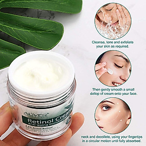 IFUDOIT Retinol Cream for Face, Face Moisturizer with 2.5% Retinol, Hyaluronic Acid, Day and Night Anti-Aging Moisturizing Cream for Women and Men, for All Skin Types