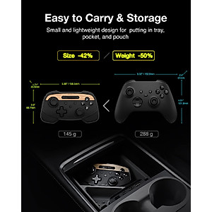 Jowua Multi-Device Wireless Controller Compatible for Tesla Model 3/Y/S/X/cybertruck Compatible for Switch, one controller set, SPECIAL PROGRAMMED and DESIGN FOR TESLA, Compatible for T (BLACK) [nintendo_switch,windows,ios,android]