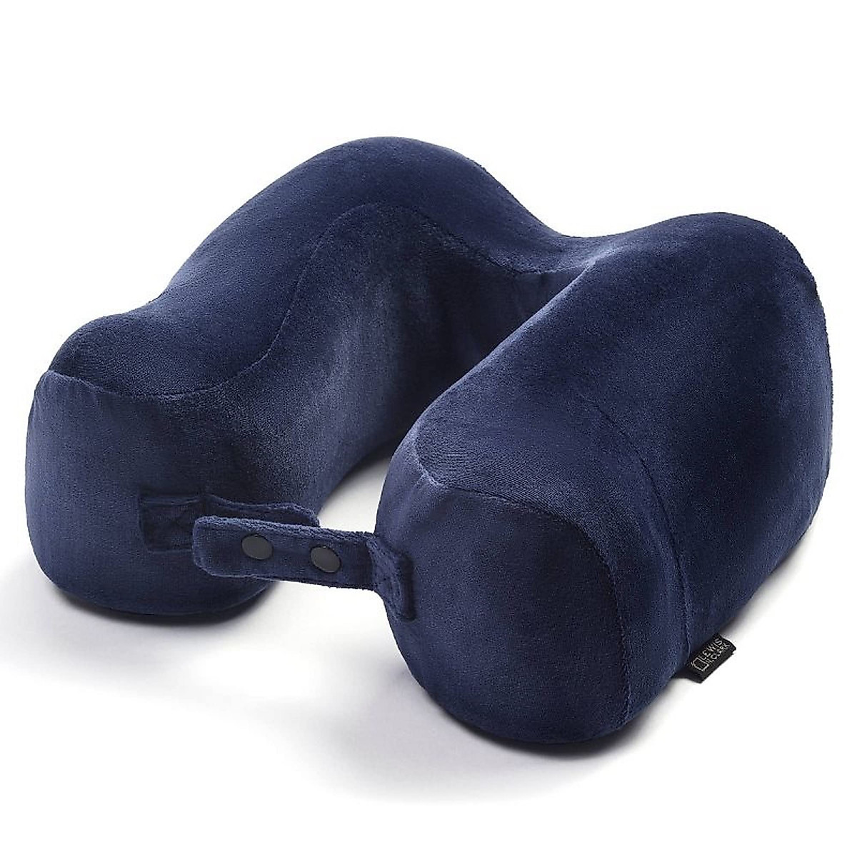 Lewis N. Clark Contoured Memory Foam Hexform Travel Cervical Neck Pillow for Shoulder & Neck Pain, Airplane, Camping, Kids & Adults, Standard, Navy