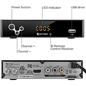 Digital Converter, Ematic Digital TV Converter Box with Recording, Playback, & Parental Controls
