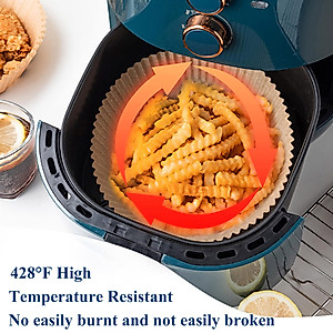 Air Fryer Disposable Paper, 100Pcs Parchment Paper Liners, Non-stick Cooking Paper, Oil Resistant, 6.3inch for 3-5Qt Air Fryer Baking Roasting Microwave (6.3IN-Round)