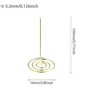 YQBOOM Paper Memo Holder, 3pcs Receipt Holder Fork Invoice Holder Notes Metal Needle Folder Straight Receipts Check Bill Fork（Gold）