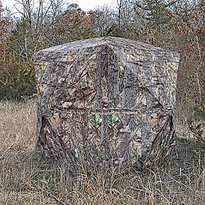 XProudeer Hunting Blind See Through Ground Blinds with 270 Degree,2-3 Person Pop Up Hunting Blinds with Chair,Camouflage Hunting Tent for Deer & Turkey Hunting,Hunting Gear and Hunting Accessories
