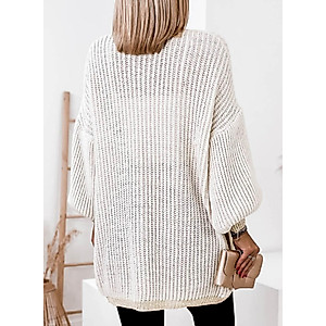 Dokotoo Lightweight Fall Cardigan for Women Womens Fall Fashion 2023 Clothes Oversized Long Sleeve Chunky Women's Cardigans Crochet Knit Women Cardigan Tops Dressy Folklore Cardigan Light Cardigan