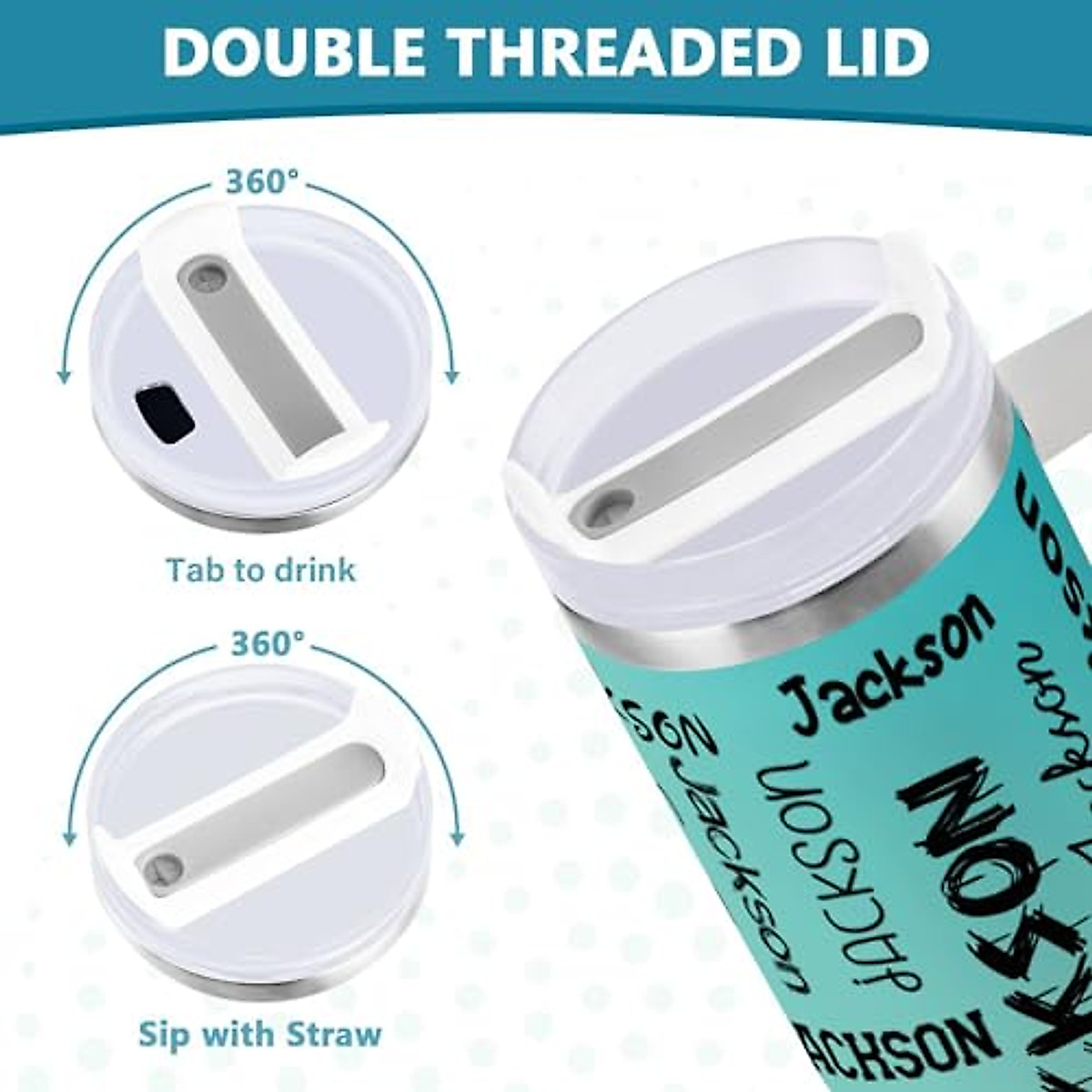 Gradient Blue Tumbler Handle Lid and Straw Colorful Custom Water Bottle Stainless Steel Coffee Travel Tumbler Mug Cup Gifts for Men Women 40oz