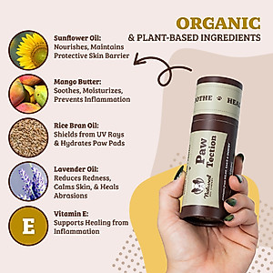 PawTection Balm Stick for Dogs (2oz) All-Natural, Lick-Safe Dog Paw Protector, Moisturizing Dog Paw Balm for Dry, Cracked Pads, Protects Paws from Winter Ice, Salt & Rough Terrain