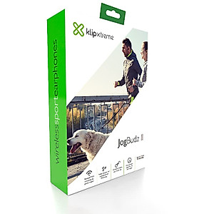 Klipxtreme JogBudz II Sports Earphones with Mic Lightweight Water-Resistant Earbuds with Ear Hooks Compatible with Siri and Google Voice, Wireless Headphones (Black)