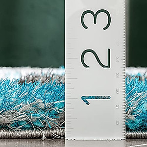 Well Woven Kizi Teal & Grey Abstract Geometric Area Rug 5x7 (5'3" x 7'3")