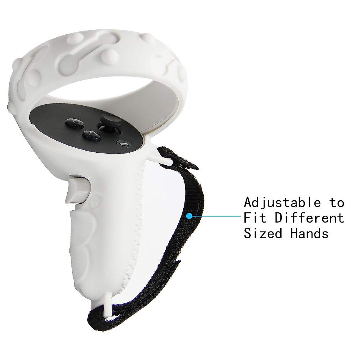 VRbrother Controller Grip Cover for Oculus Quest 2,Polka Dot Design Protect the Controllers from being Dropped and Bumped,Anti-Throw Hand Strap Adjustable Wrist Knuckle Strapstrap,VR Accessories,White