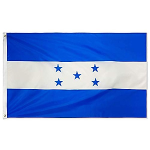 DANF Honduras Flag 3x5 Ft Thick Polyester, Fade Resistant, Brass Grommets, Canvas Header, Double Sided Honduran National Flags 3 x 5 Feet