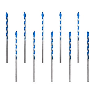 Rannb 10pcs Masonry Drill Bit Set 1/8" Drilling Dia Carbide Drill Bit for Glass, Tile and Ceramic