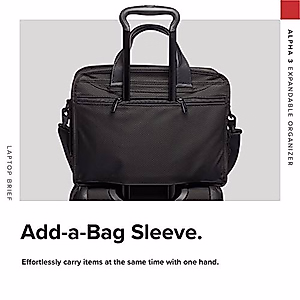 TUMI Alpha 3 Expandable Organizer Laptop Briefcase - 15-Inch Computer Bag for Men and Women - Black