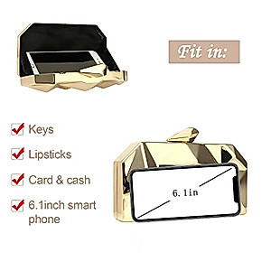 Ladies Vintage Clutch Purse Cocktail Wedding Party Evening Clutch Bag (Gold)