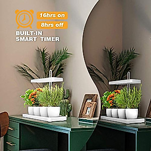 GrowLED LED Indoor Herb Garden, Height Adjustable Plant Grow Indoor Garden Light, LED Germination Kit with Smart Timer, Suitable for Various Plants, White Light