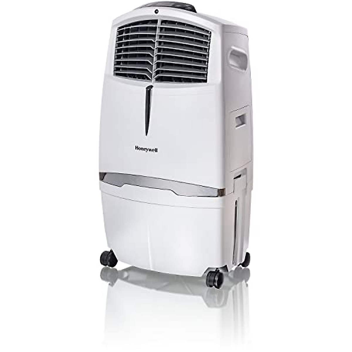 Honeywell 525 CFM Indoor Portable Evaporative Air Cooler, Fan & Humidifier with Ice Compartment & Remote, White