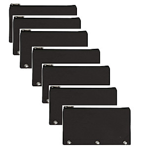 Pencil Pouch for 3 Ring Binder Bulk Pencil Bags with Zipper, Large Binder Pencil Pouch Bundle for School, Offices, Budgeting (96 Pencil Cases in Black)