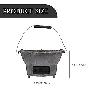 Operitacx Mini Charcoal Grill Camping Stove Portable Barbecue Stove Cast Iron Japanese Hibachi Grill Yakitori Grill Tabletop BBQ Grill for Hot Pot Outdoor Picnic